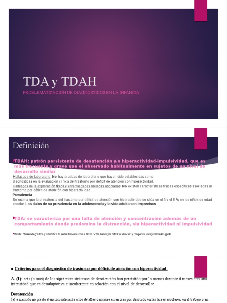 Diagnóstico y tratamiento del TDAH en niños | PDF | Desorden ...