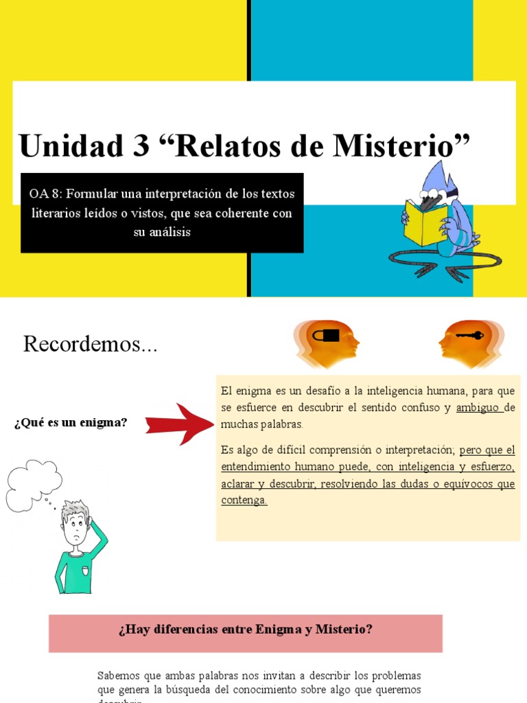 Unidad 3 "Relatos de Misterio" | PDF | Narrativa | Misterio