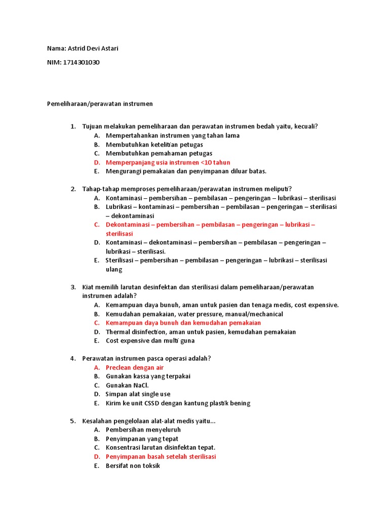 Astrid Devi Astari - Soal Instrumen | PDF