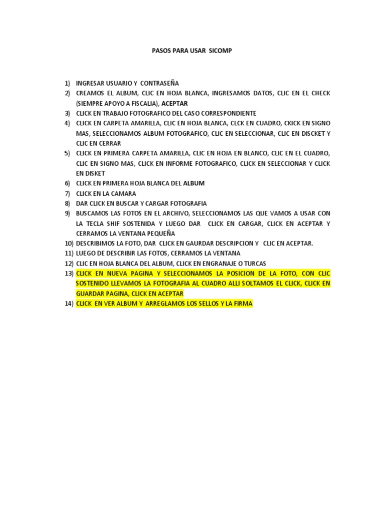 Pasos para Usar Sicomp | PDF