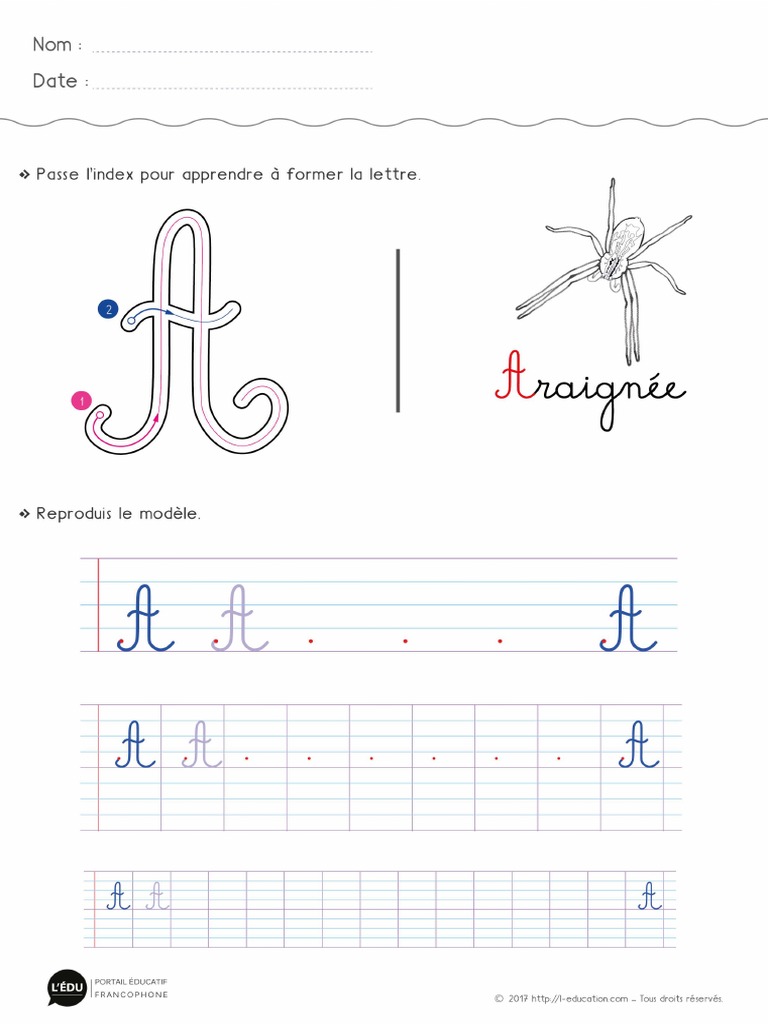 Apprendre A Ecrire La Lettre A Majuscule wr5t | PDF