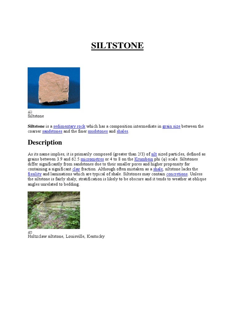Siltstone: Description | PDF