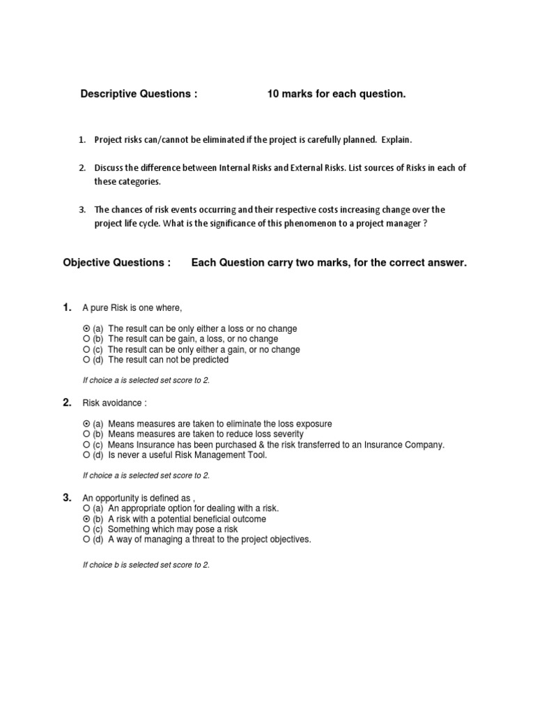 Descriptive Questions: 10 Marks For Each Question | PDF