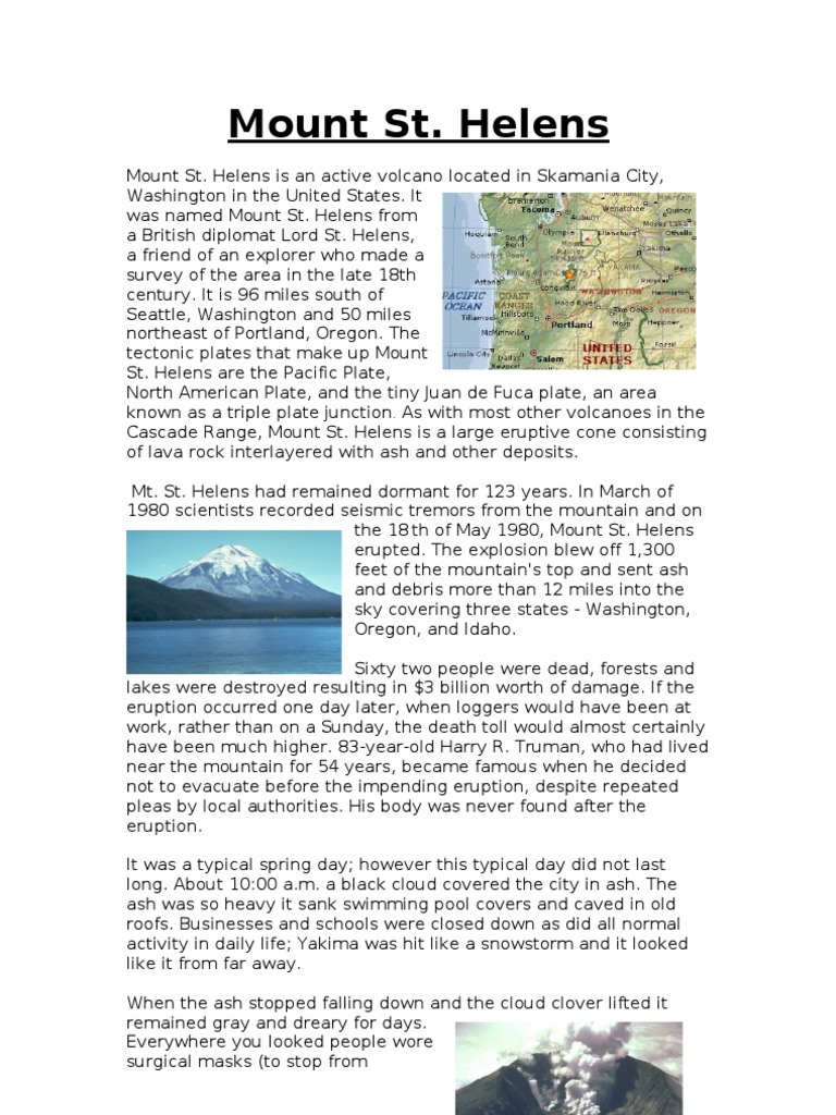 Mount ST Helens - Case Study | PDF | Volcanology | Geology