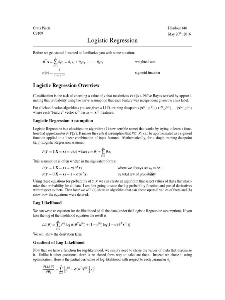 40 LogisticRegression-1 | PDF | Logistic Regression | Logarithm