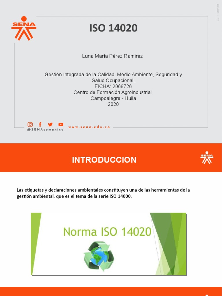 Iso 14020 | PDF | Evaluación del ciclo de vida | Calidad (comercial)