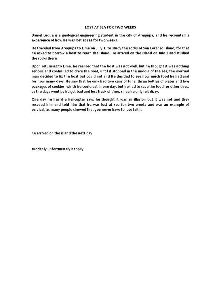 Surviving Two Weeks Lost at Sea | PDF | Social Science