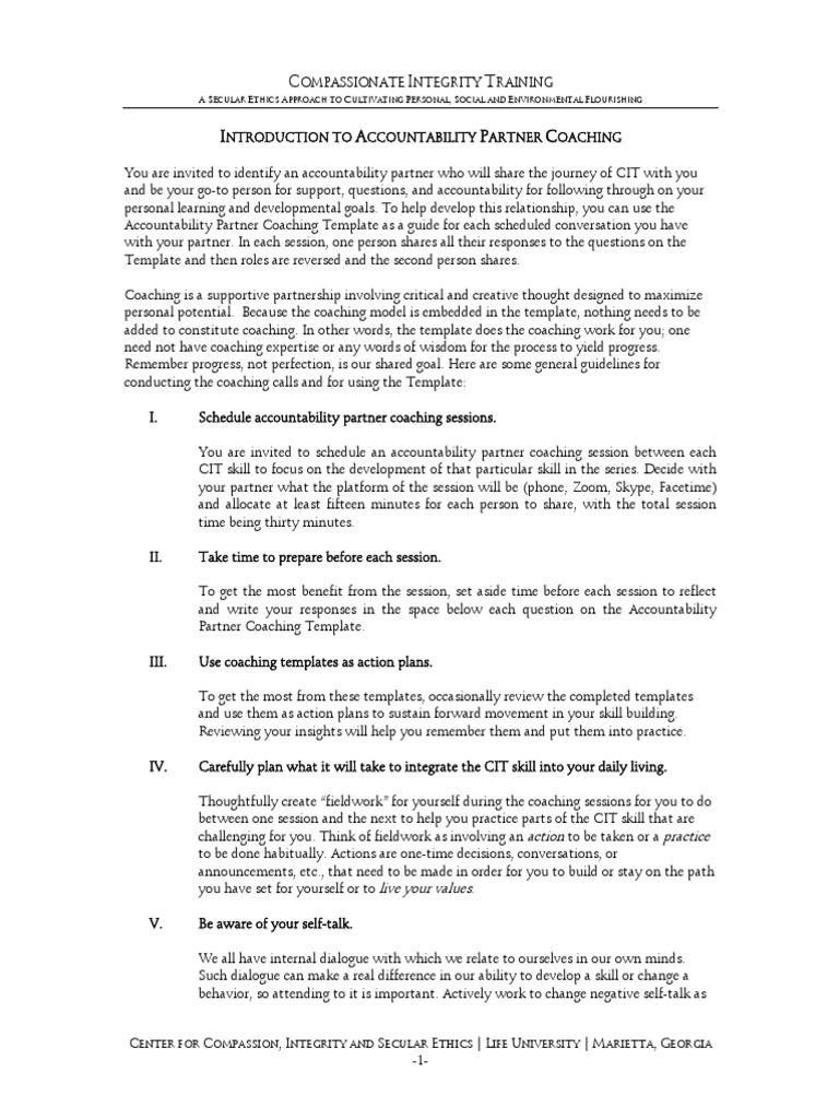 Compassionate Integrity Coaching Guide | PDF | Compassion | Integrity