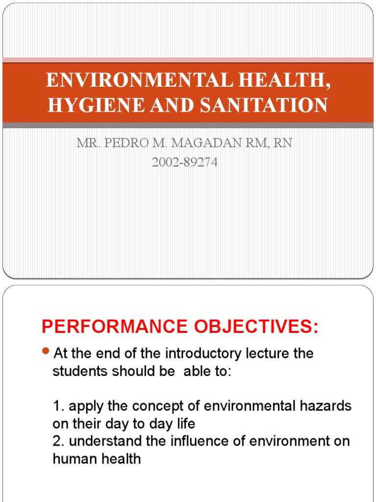 Unit I. Introduction To Community Hygiene and Sanitation | PDF ...