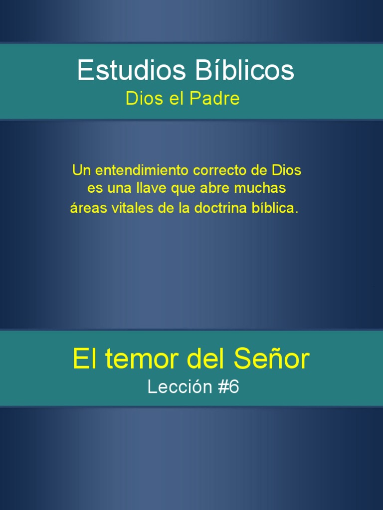 El Temor de Dios | PDF | Jehová | Dios