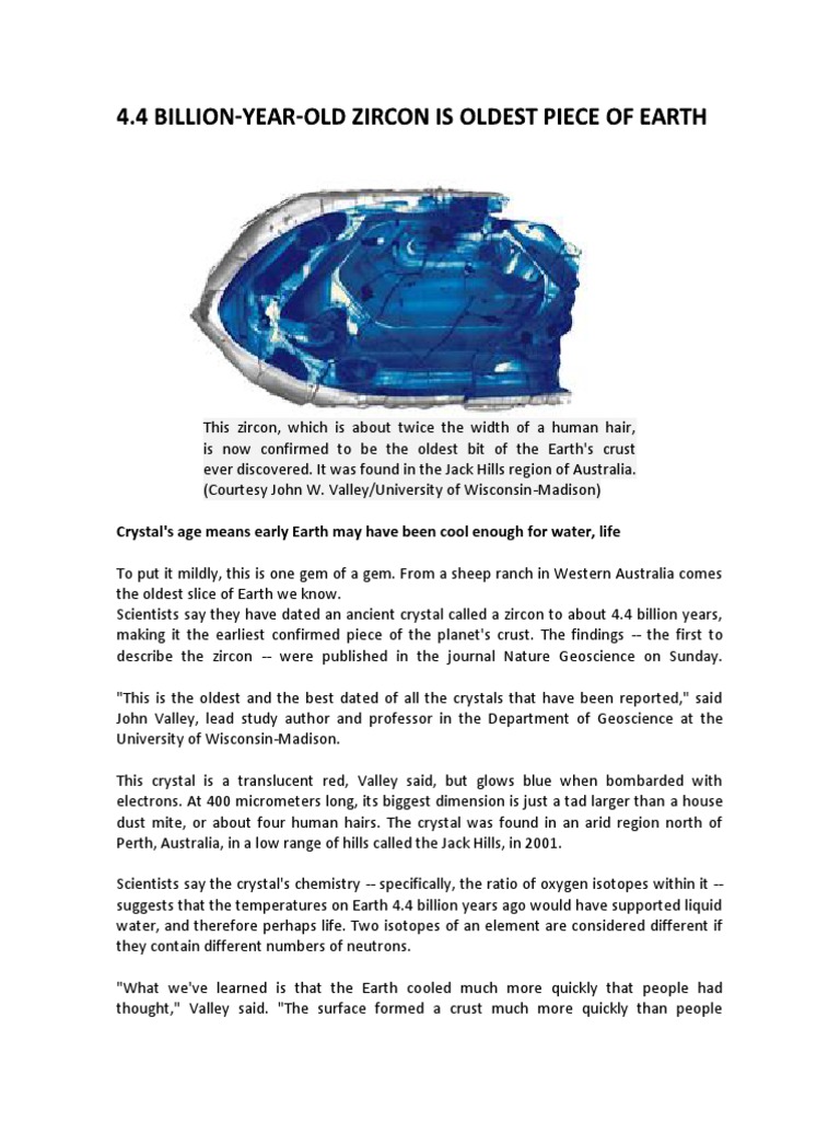Zircon Oldest Piece | Download Free PDF | Mars | Earth