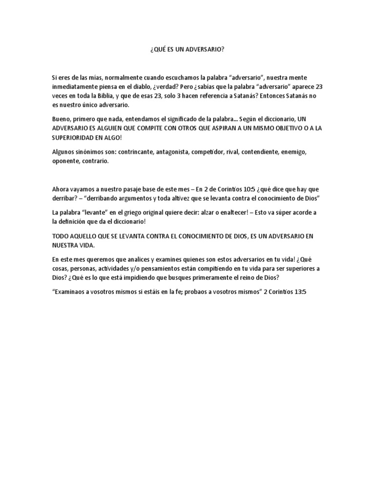 Qué Es Un Adversario | PDF