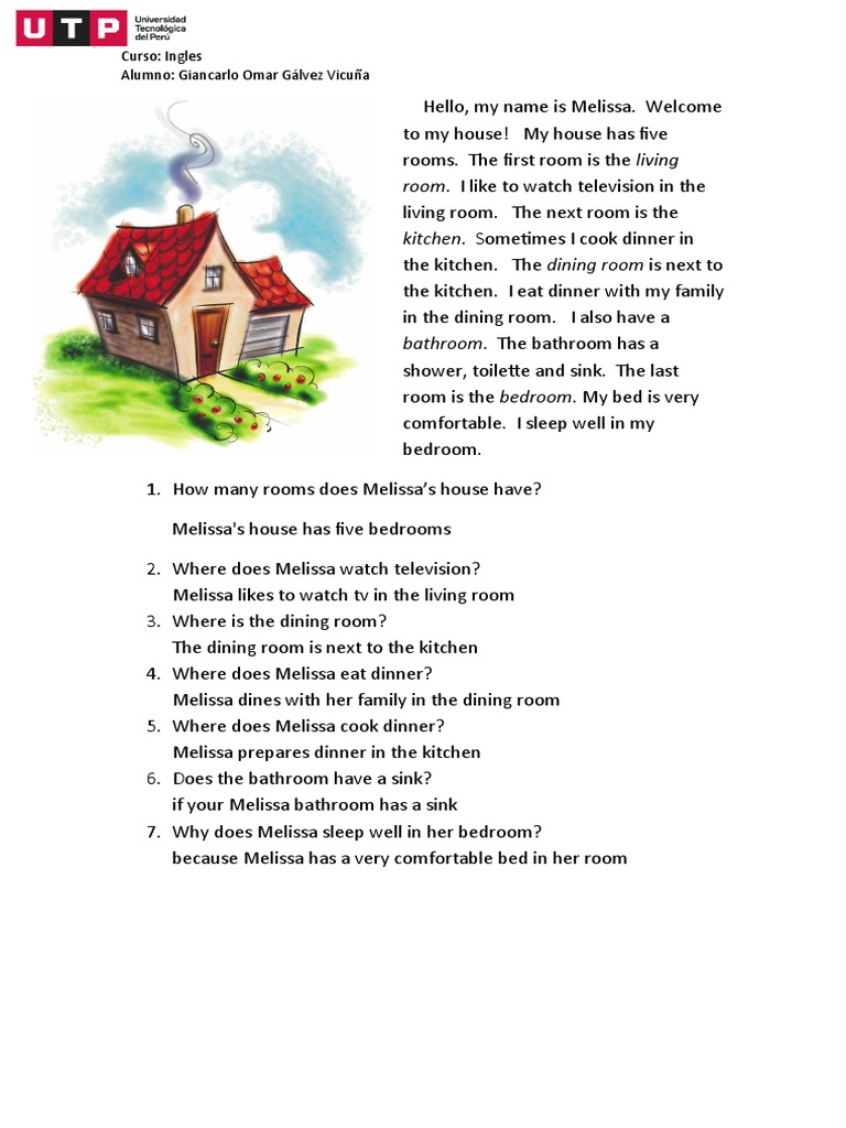My House Reading Activities Unit 4-Week 10