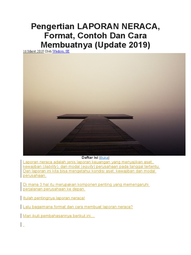 Pengertian LAPORAN NERACA | PDF