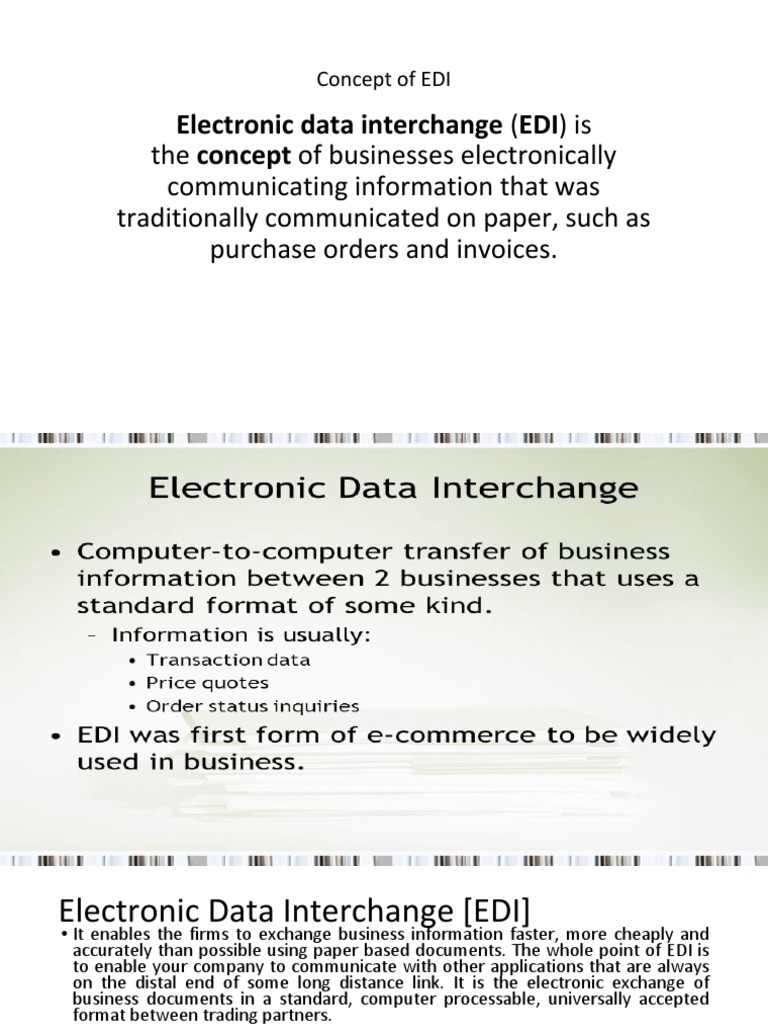 Chapter-3 Electronic Data Interchange (EDI) | PDF | Electronic Data ...