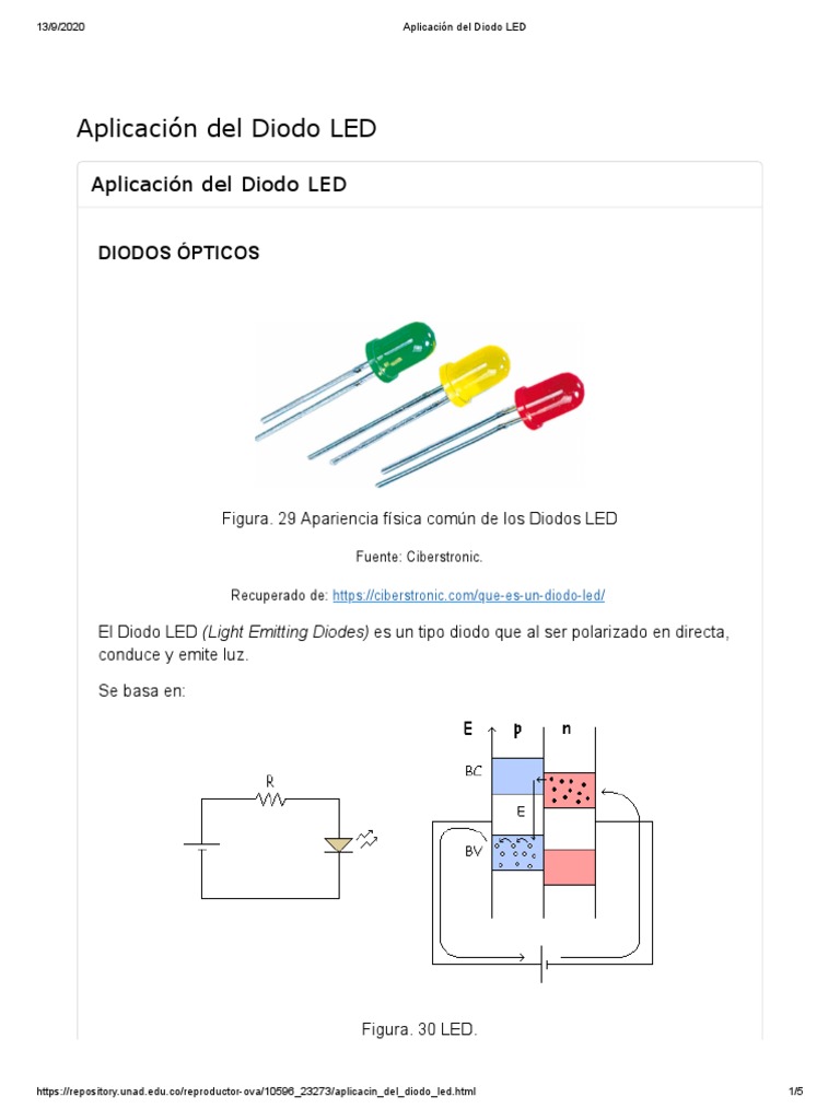 Aplicación Del Diodo LED | PDF | Diodo emisor de luz | Diodo