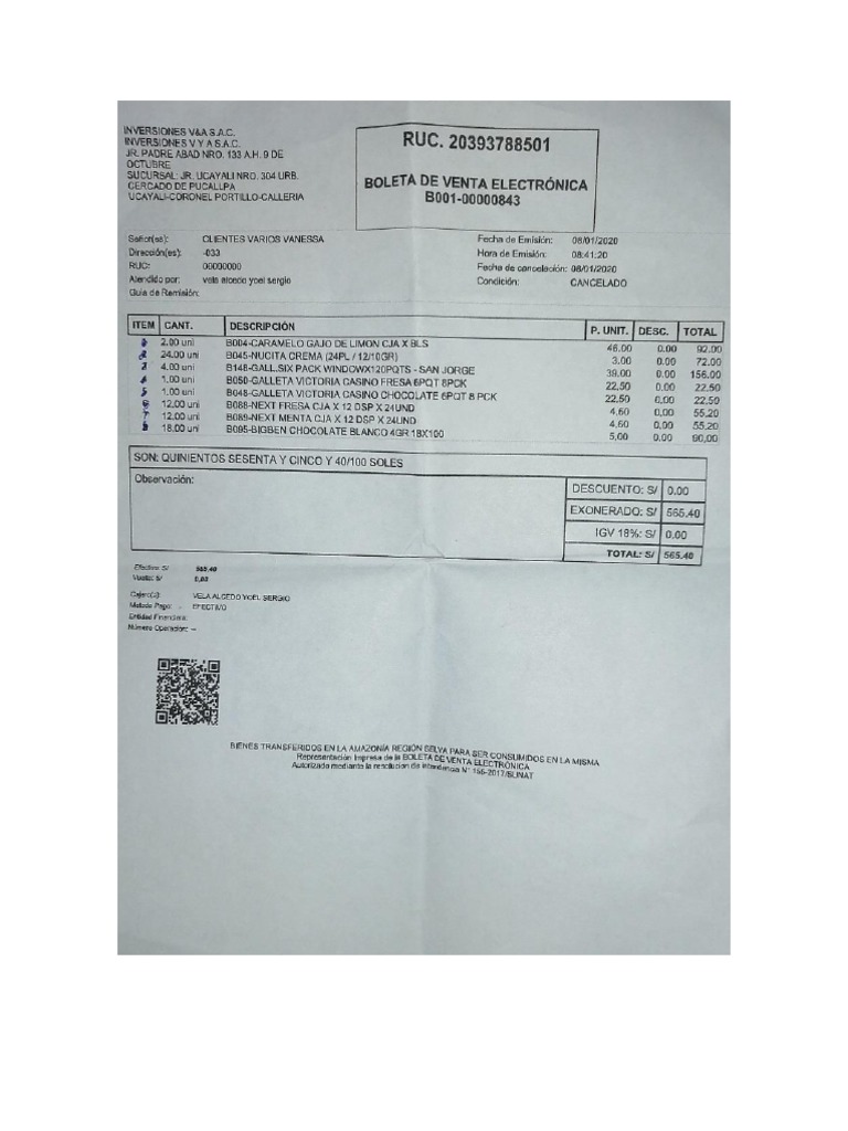 Boleta de Compra | PDF