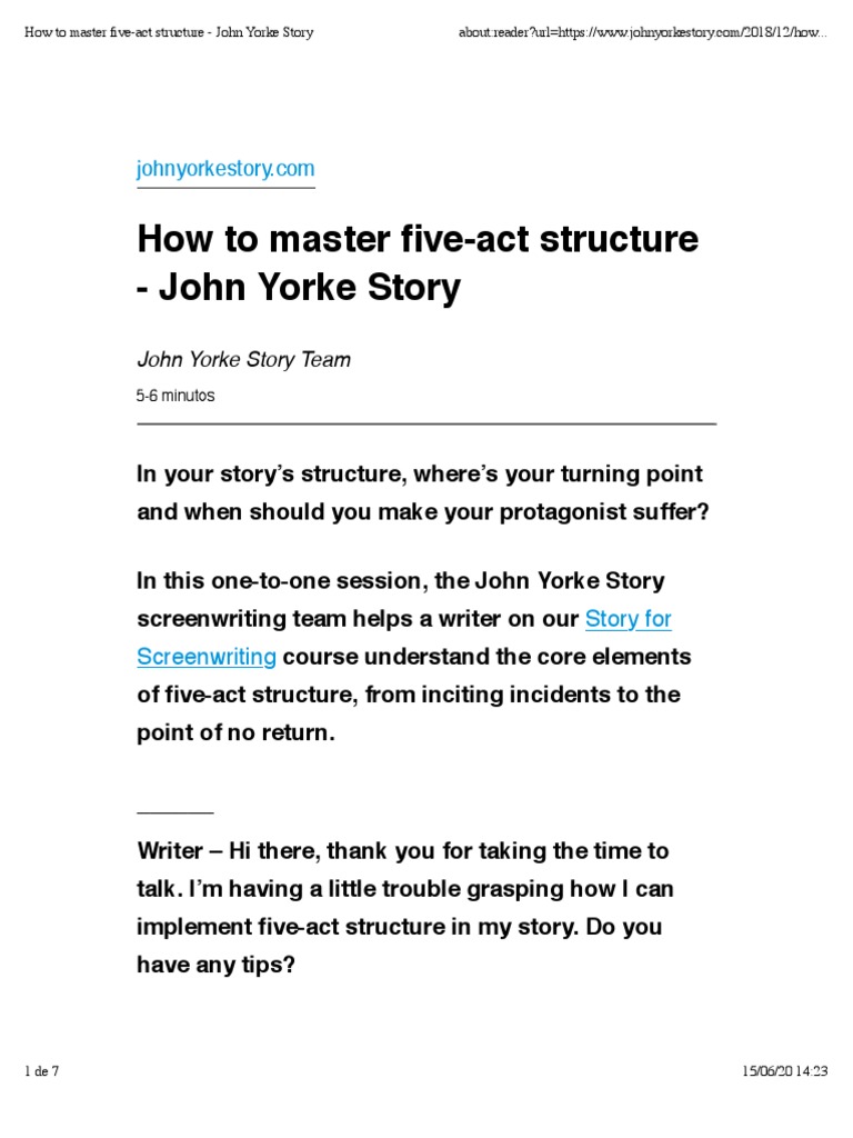 How To Master Five Act Structure | PDF | Plot (Narrative)