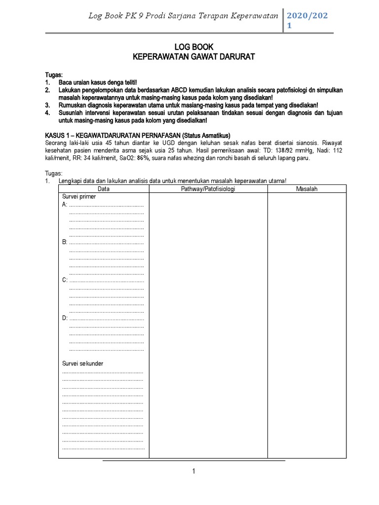 Logbook PK 9 Kegawatdaruratan STK 2020-2021 | PDF | Sains & Matematika