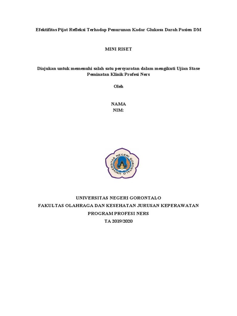 Susunan Laporan Mini Riset Profesi Ners | PDF