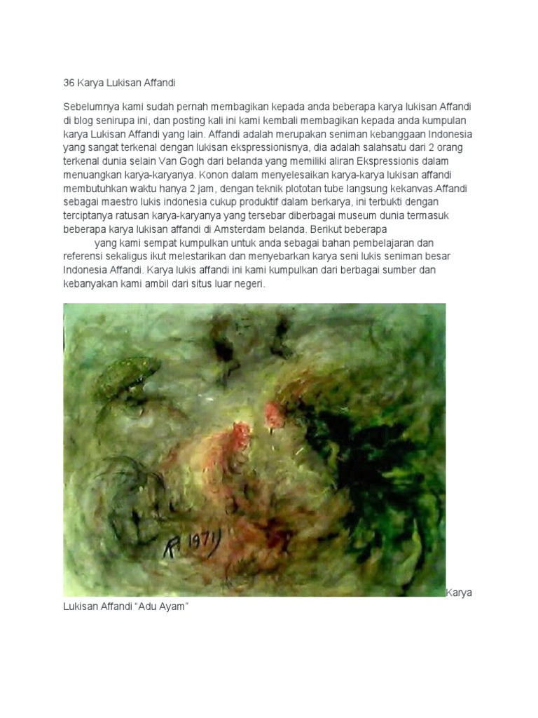 36 Karya Lukisan Affandi | PDF