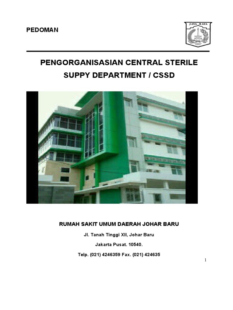 PEDOMAN Organisasi CSSD | PDF