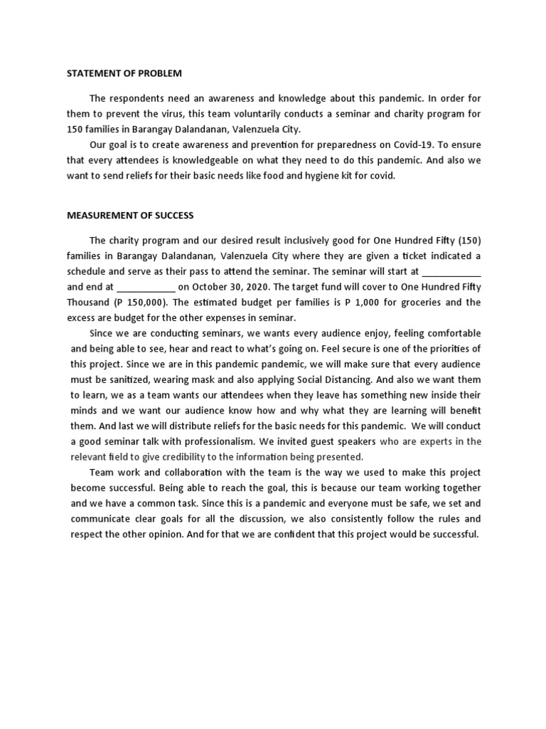 Statement of Problem | PDF
