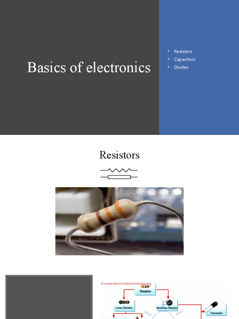 Basics of Electronics: - Resistors - Capacitors - Diodes | PDF