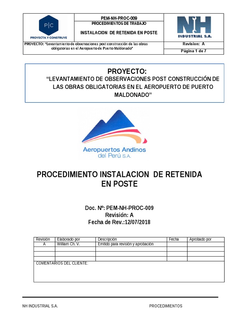 09 Instalación de Retenida en Poste | PDF | Energía y recursos