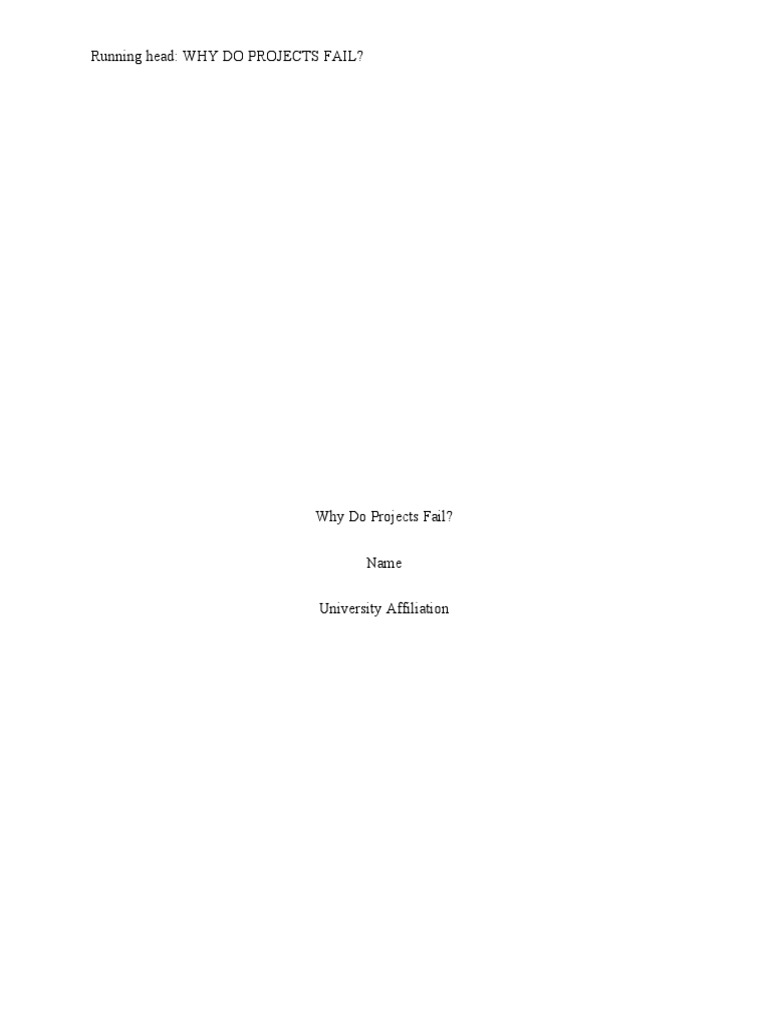 Why Do Projects Fail | PDF | Project Management | Risk