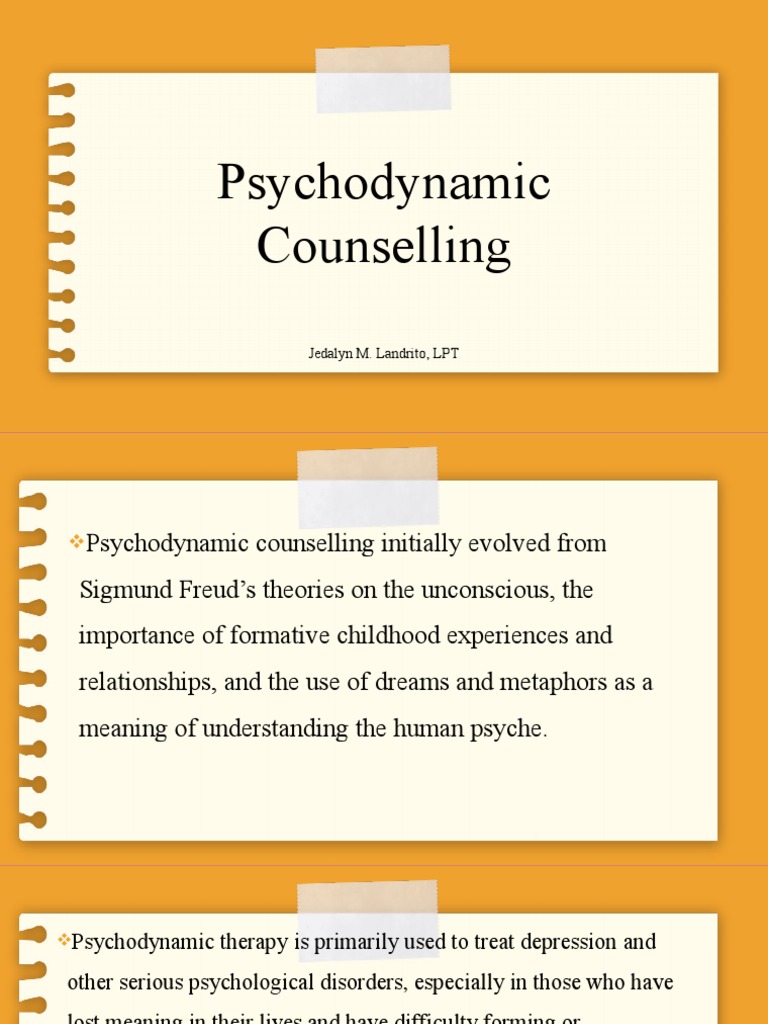 Psychodynamic Counselling: Jedalyn M. Landrito, LPT | PDF | Id ...