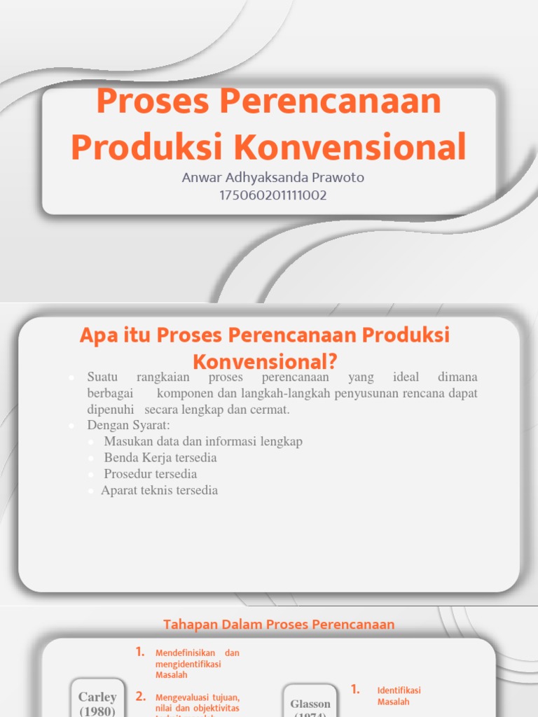 Proses Perencanaan Produksi Konvensional | PDF