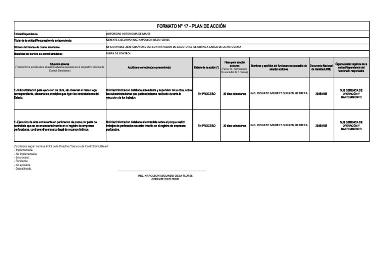 Formato 17-Plan de Accion-A | PDF | Business