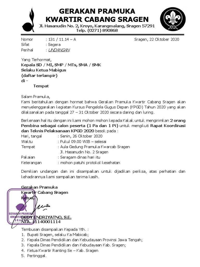 Undangan Rakor KPGD | PDF