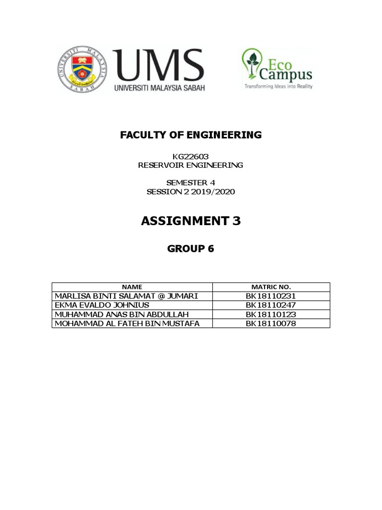 Assignment 3 | PDF | Petroleum Reservoir | Civil Engineering
