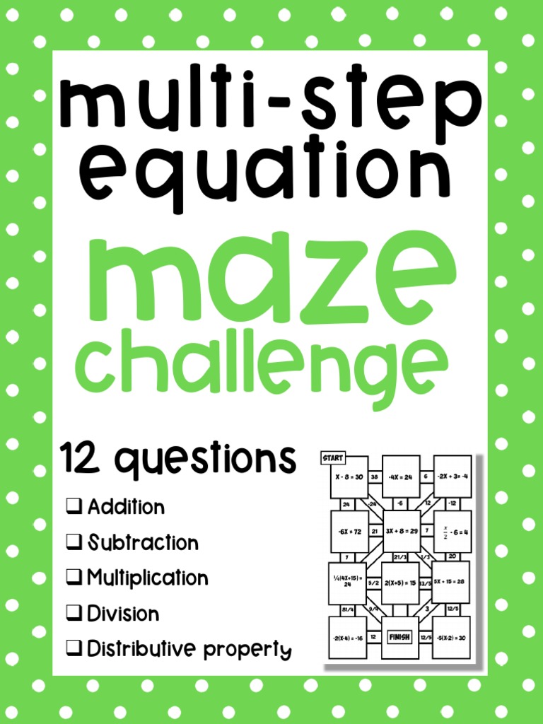 Multistepequationmaze 1 | PDF