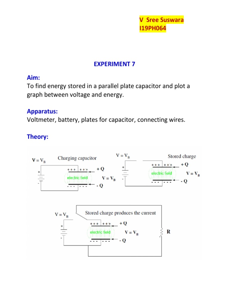 Experiment 7 (1) Capacitance | PDF | Capacitance | Capacitor
