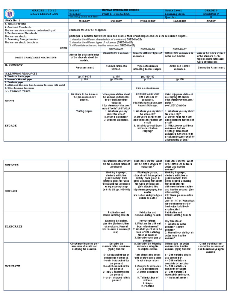 Science 9 3rd Quarter | PDF | Lava | Volcano