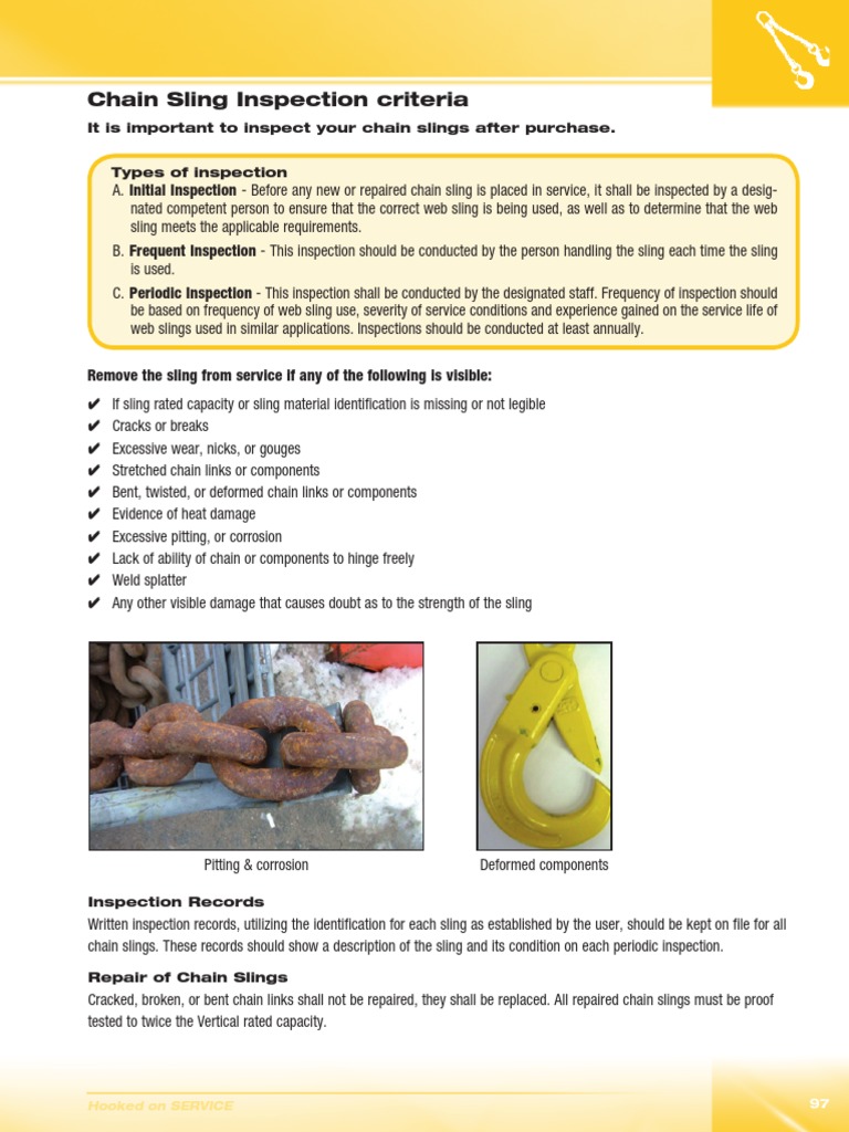 Chain Sling Inspection and Repair Guide | PDF