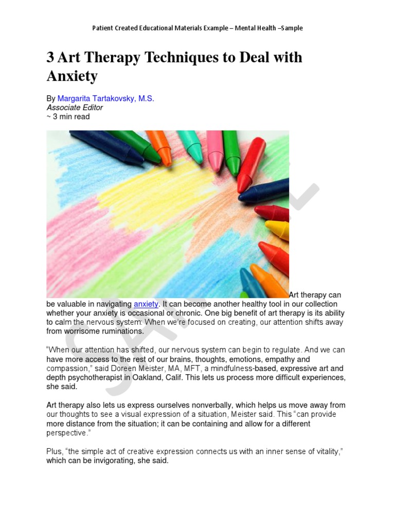3 Art Therapy Techniques To Deal With Anxiety PDF | PDF