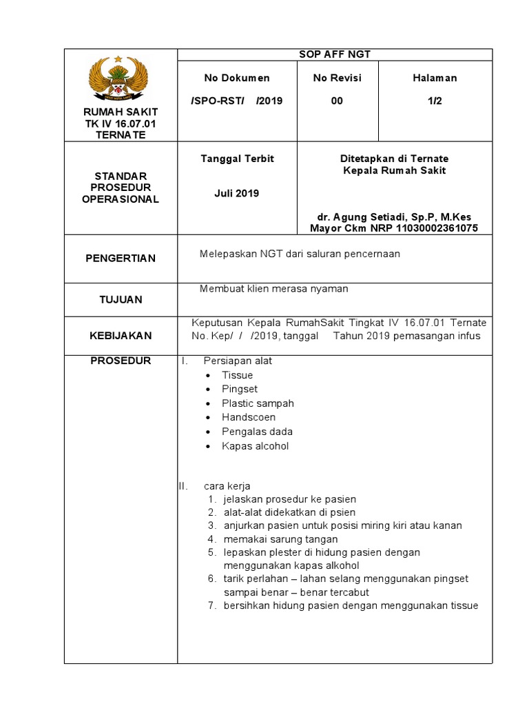 SOP AFF NGT | PDF