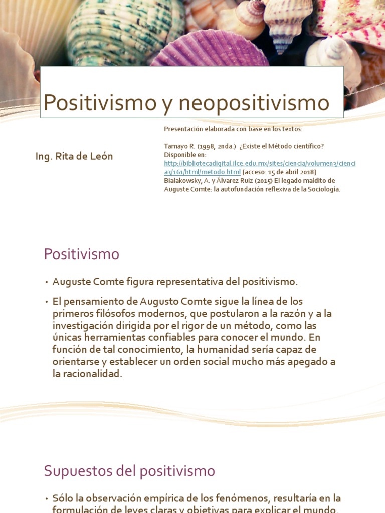 Positivismo y Neopositivismo | PDF | Positivismo | Internalismo y ...