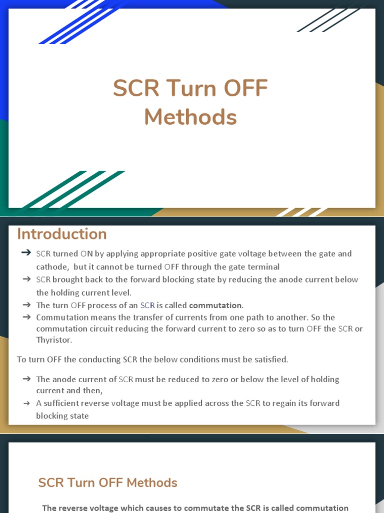 SCR Turn OFF Methods PDF | PDF | Components | Computer Engineering