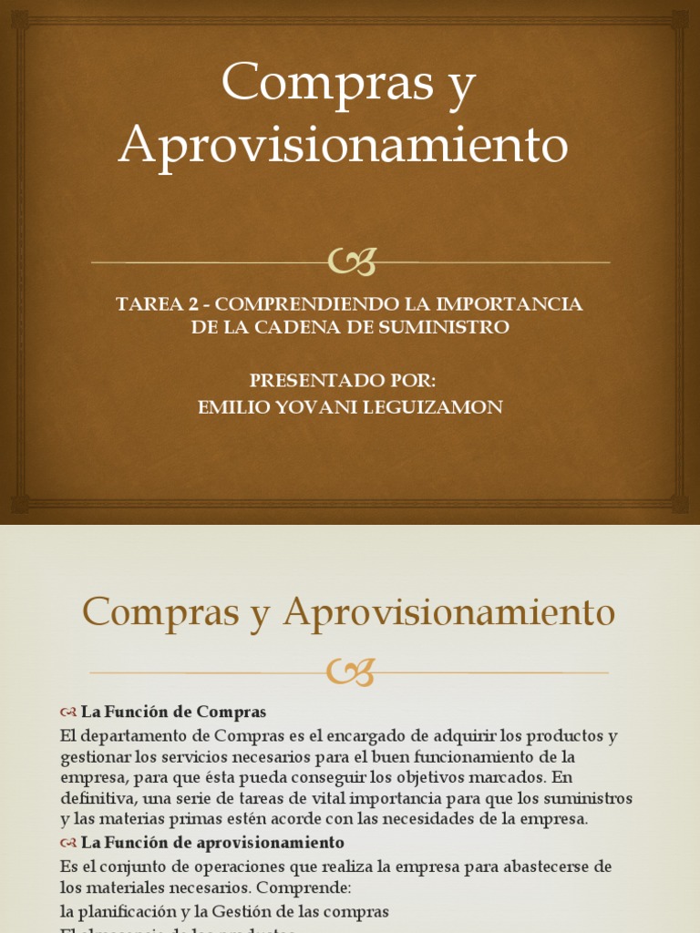 TAREA - 2 Compras y Aprovisionamiento | PDF | Obtención | Logística