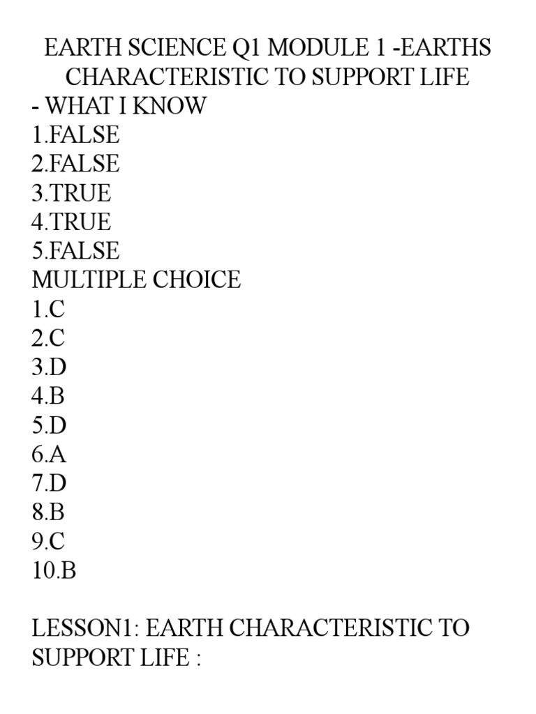 Earth-Science-Q1-Module-1 | PDF | Earth | Planetary Habitability