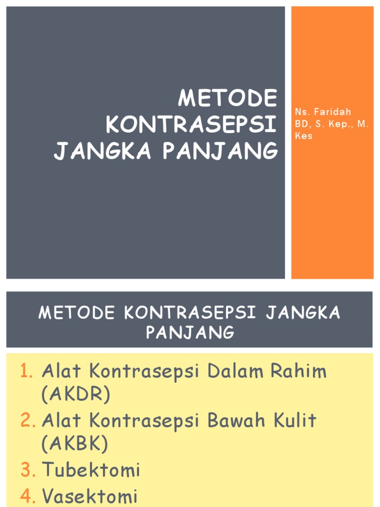 Metode Kontrasepsi Jangka Panjang | PDF