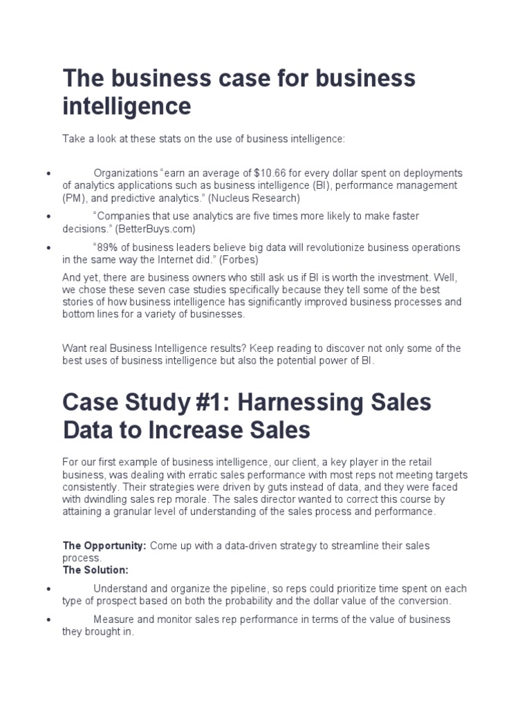 BA Case Study | PDF | Business Intelligence | Analytics