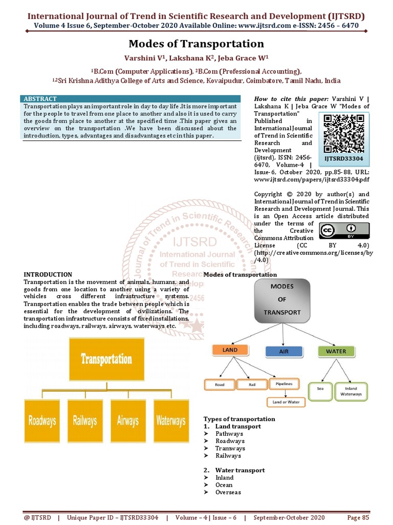Modes of Transportation | PDF | Rail Transport | Transport