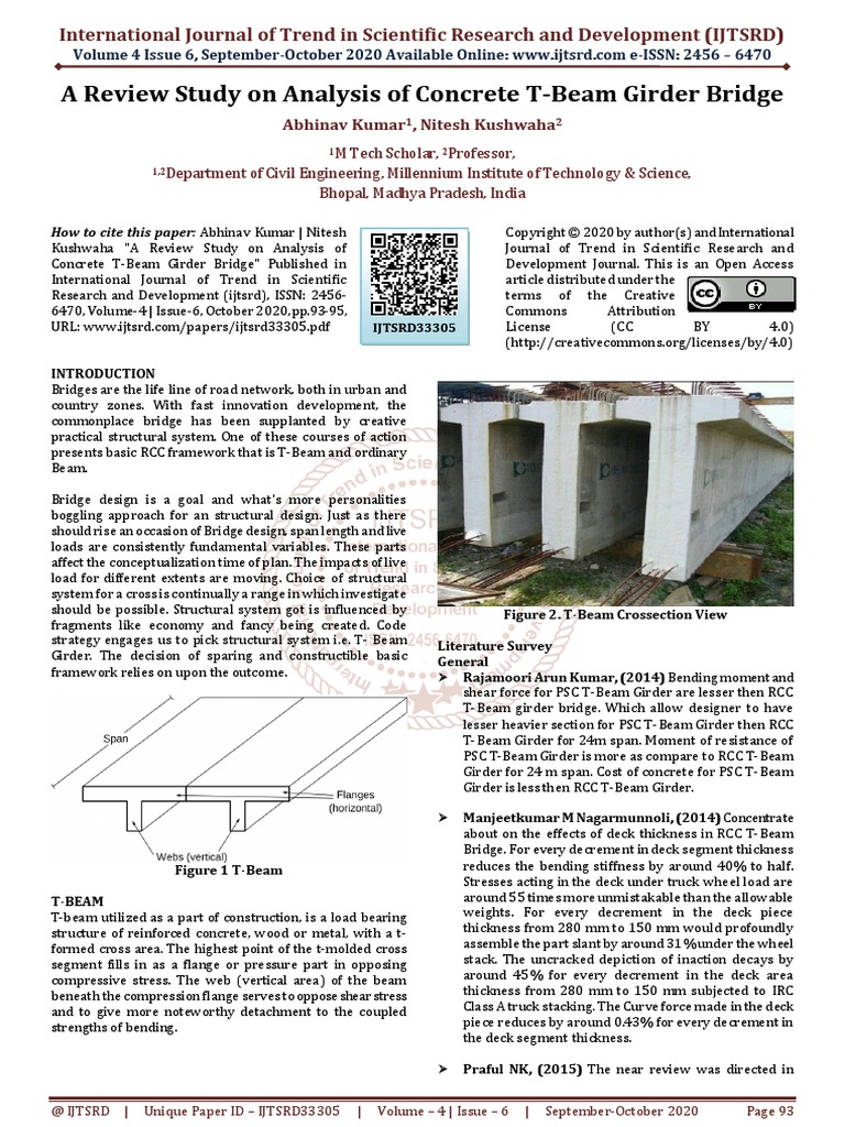 A Review Study On Analysis of Concrete T Beam Girder Bridge | PDF ...
