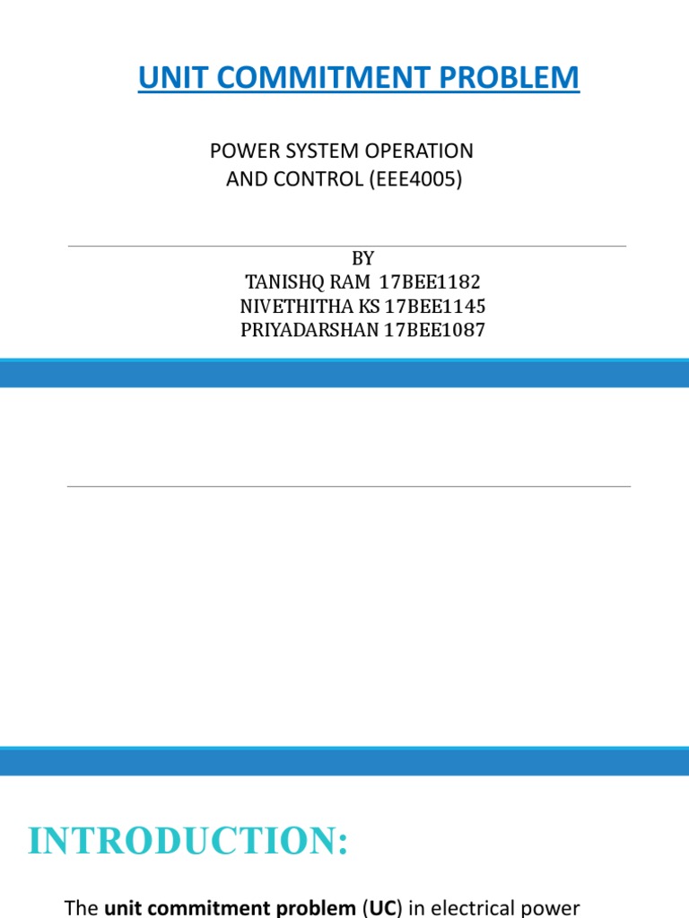 Unit Commitment Problem | PDF | Mathematical Optimization | Applied Mathematics